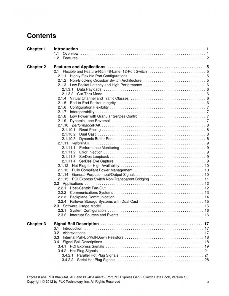 PEX8648 data book page 9