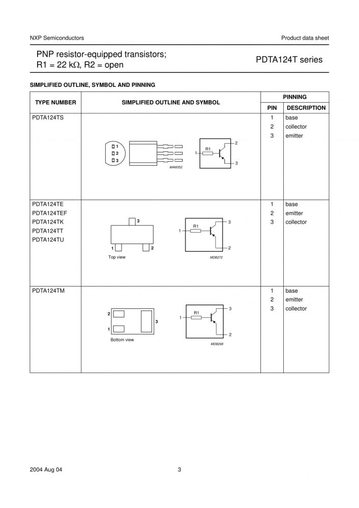 PDTA124T series datasheet page 4