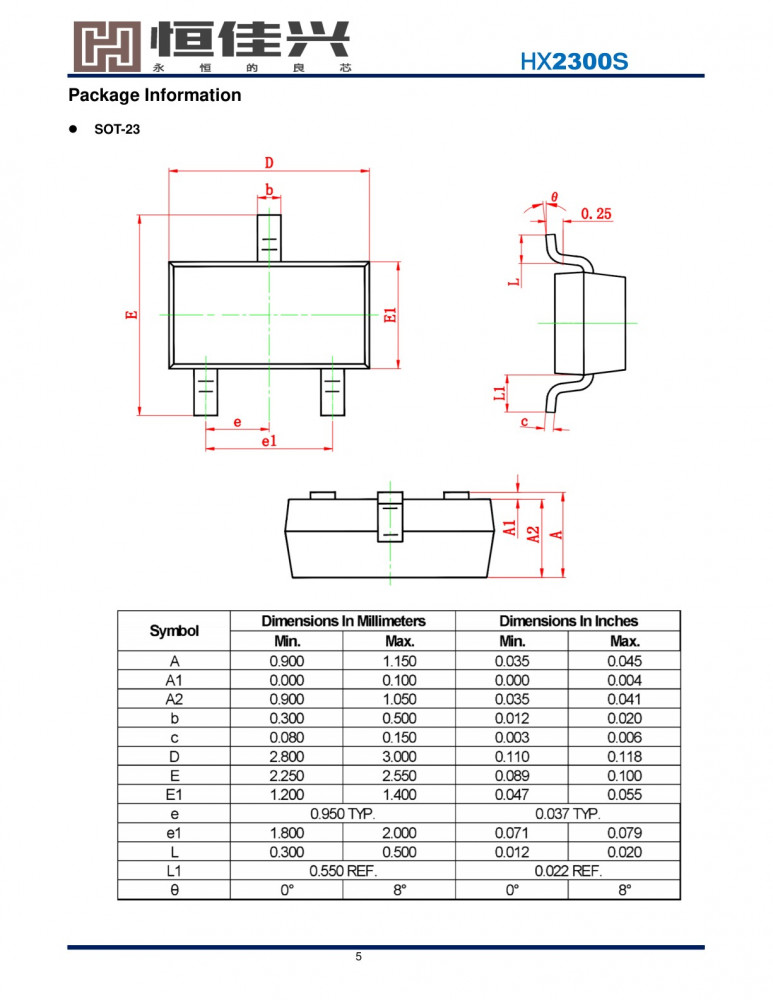 HX2300S datasheet page 5