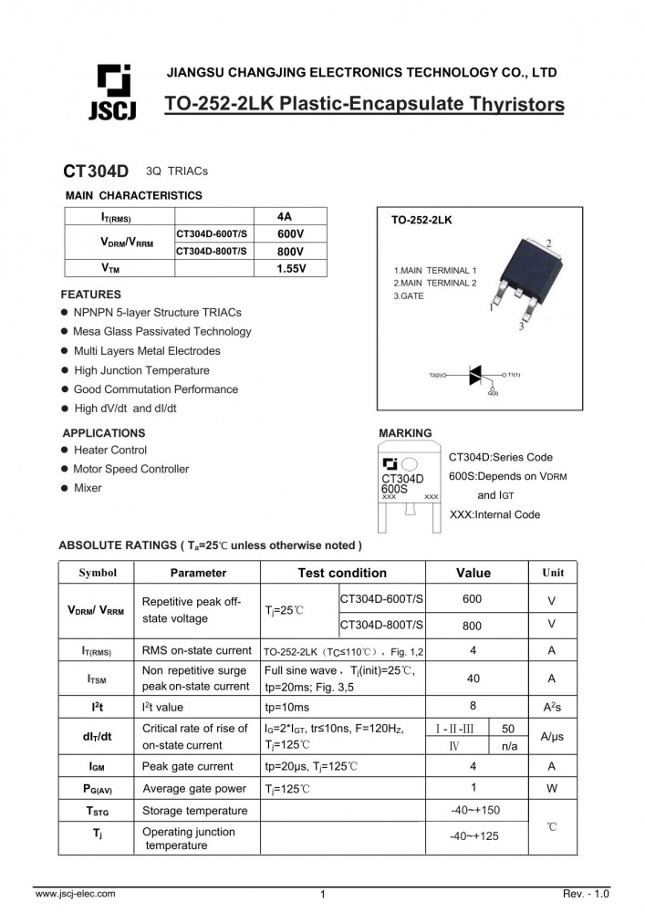 CT304D datasheet page 1