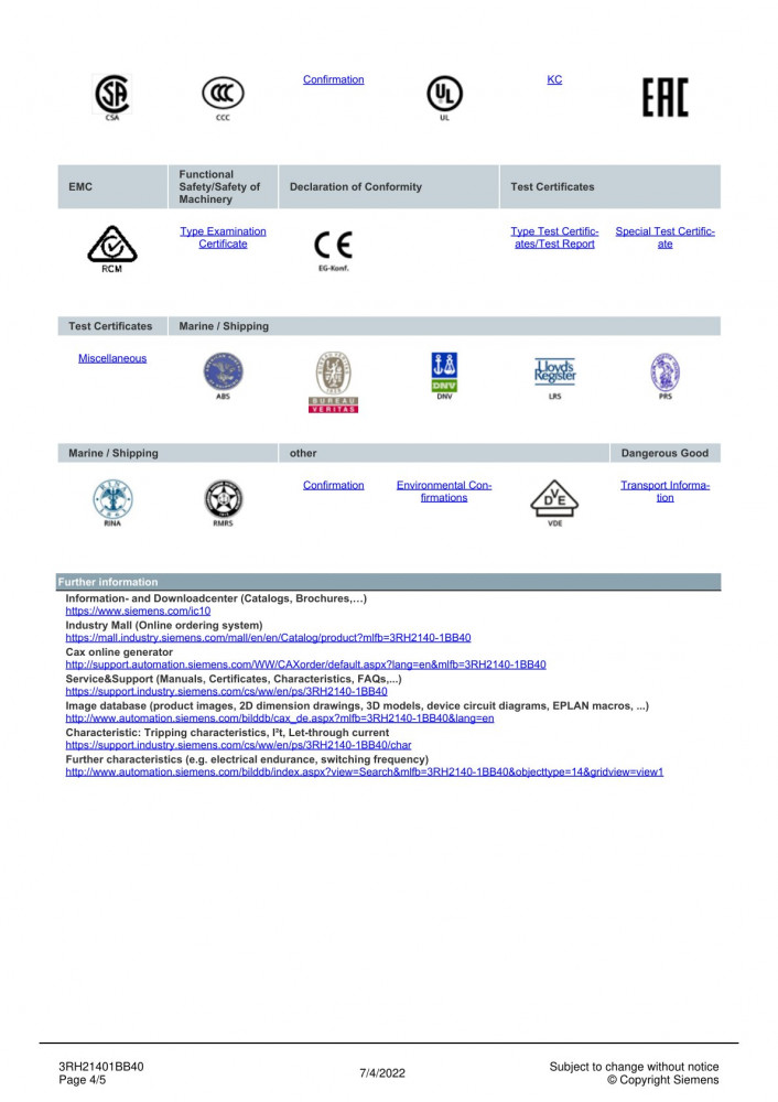 3RH2140-1BB40 technical document page 4