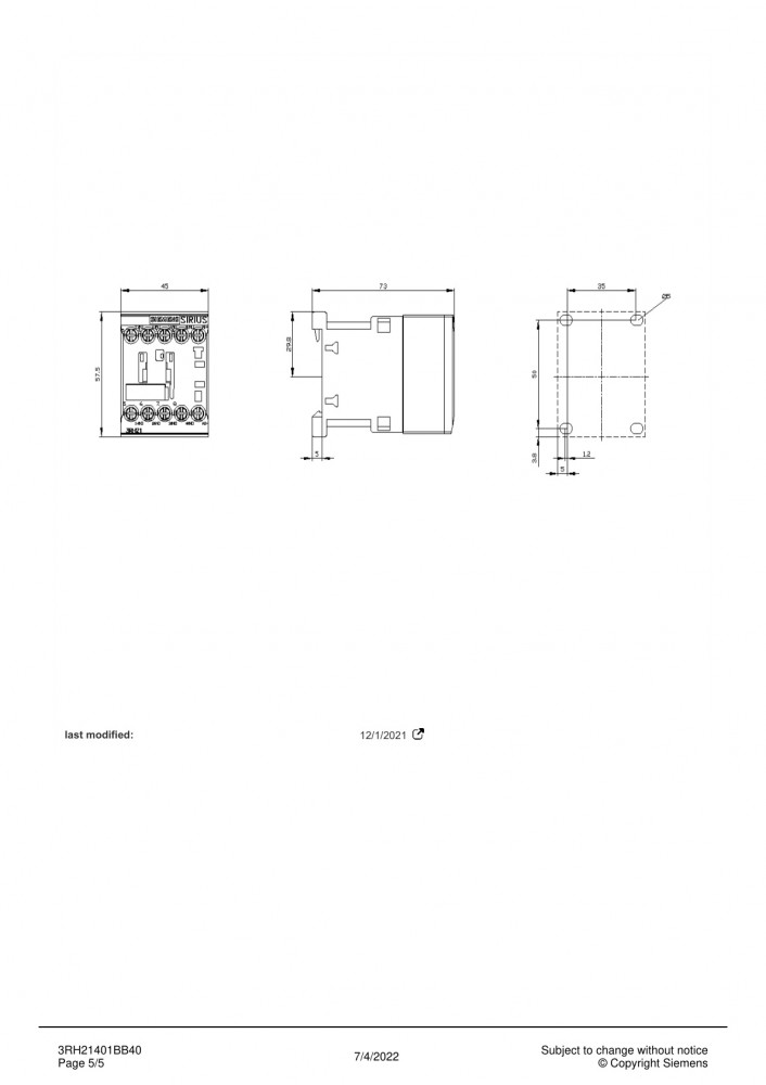 3RH2140-1BB40 technical document page 5