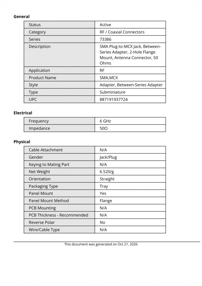 MOLEX 733865210 product document image, page 2