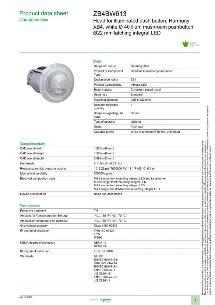 ZB4BW613 technical documentation page 1