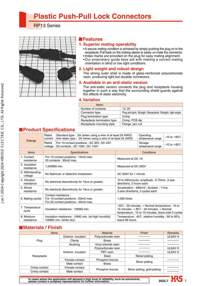 HRS RP13 catalog page 1