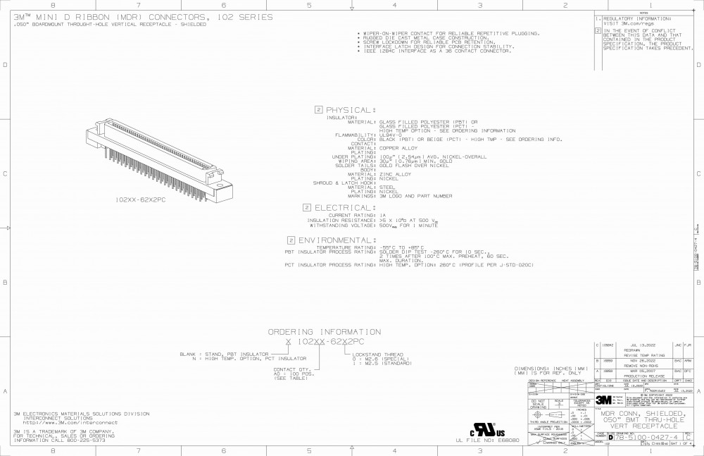 3M 10220-6202PC technical drawing page 1