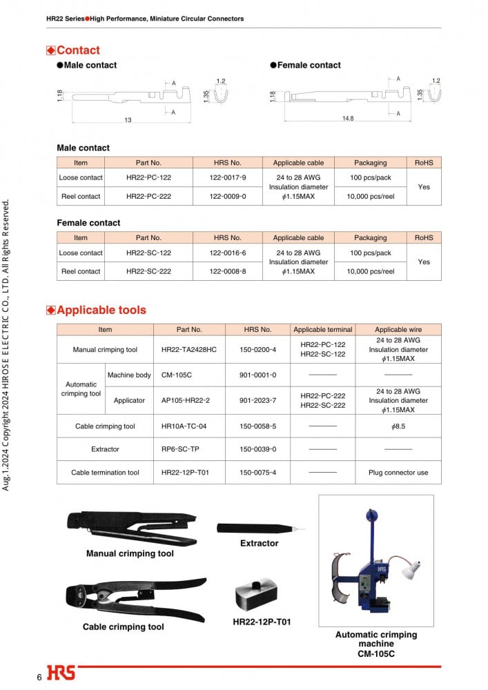 HRS HR22 datasheet page 6