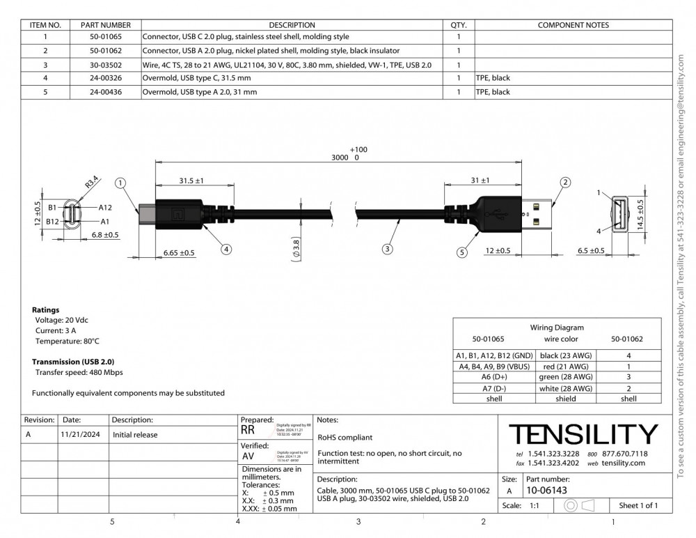 Tensility International 10-06143 product drawing