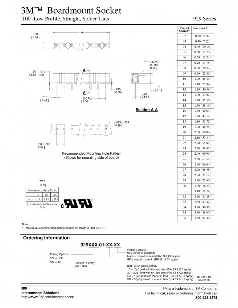 3M 929870-01-36-RA technical document page 2