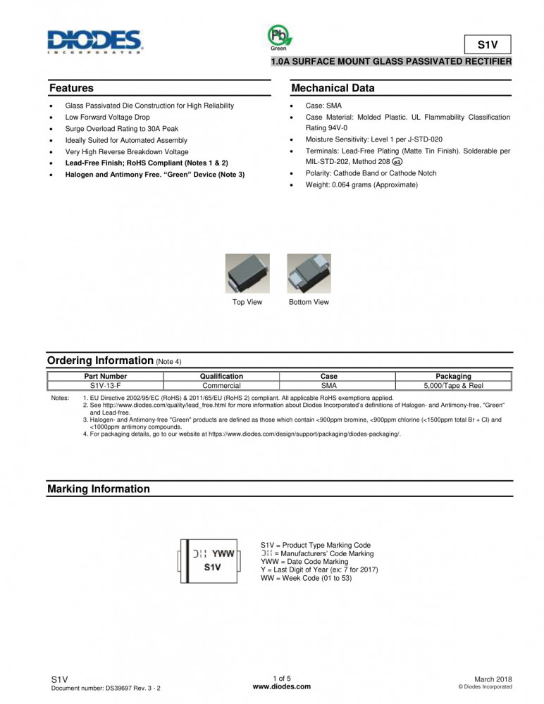 S1V-13-F datasheet page 1