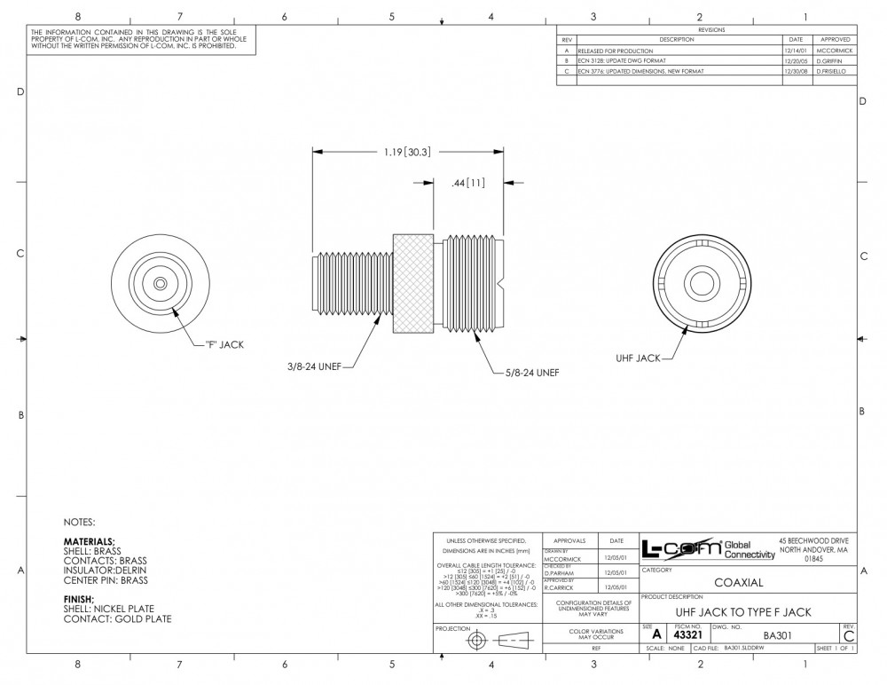 L-com BA301 technical document preview