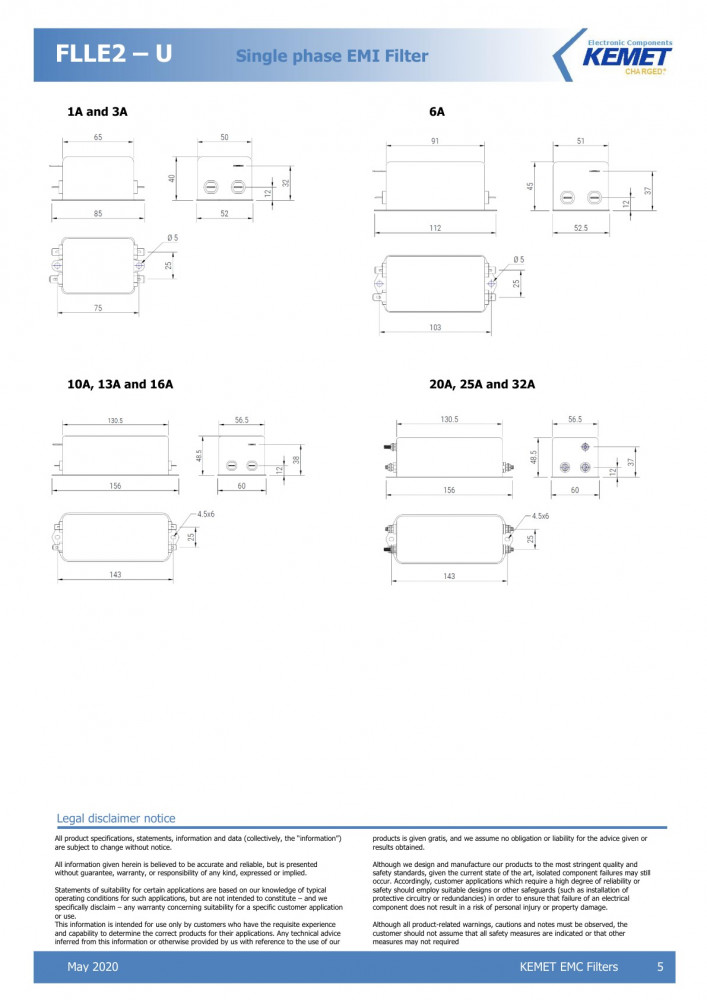 KEMET FLLE series datasheet page 5