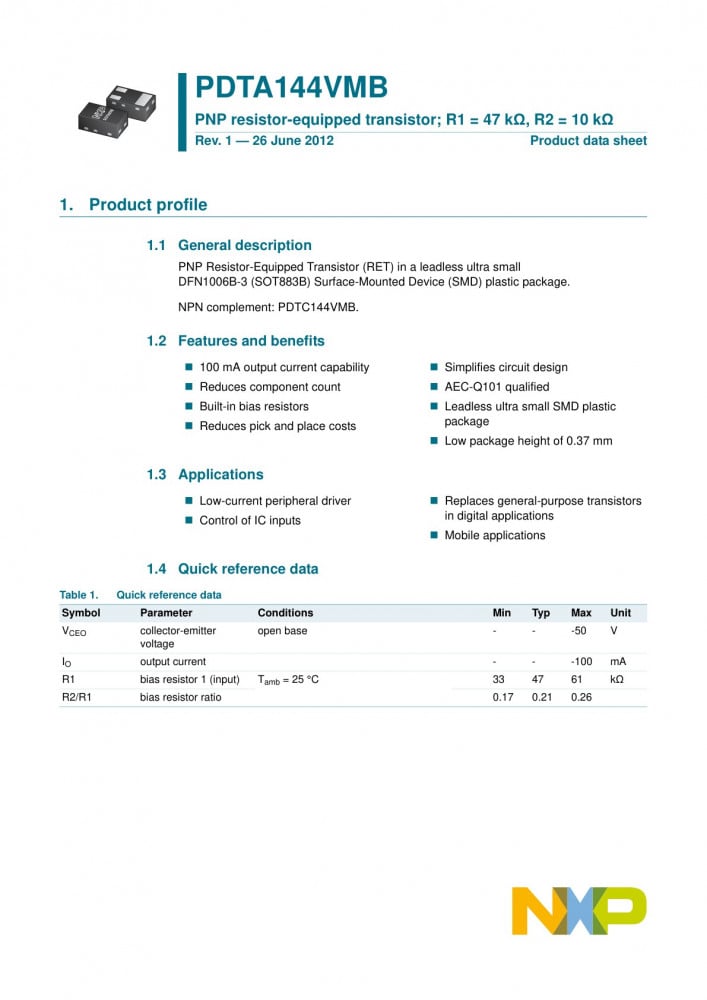 PDTA144VMB datasheet page 2
