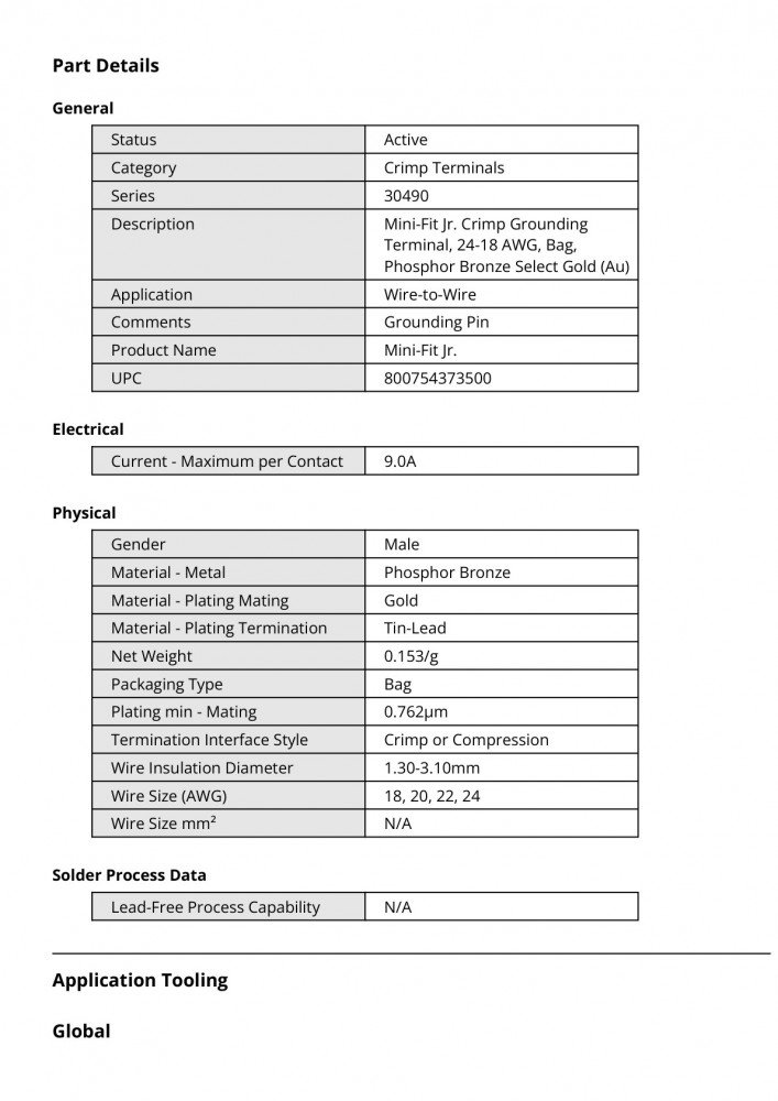 MOLEX connector specification document image, page 2