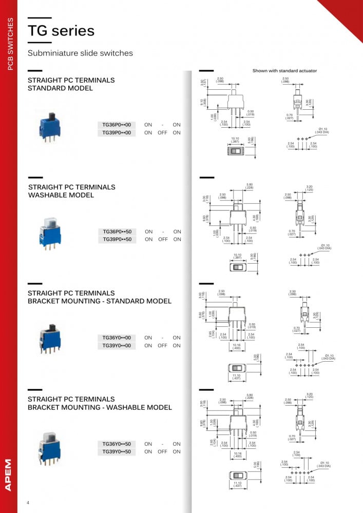 APEM TG series datasheet page 4