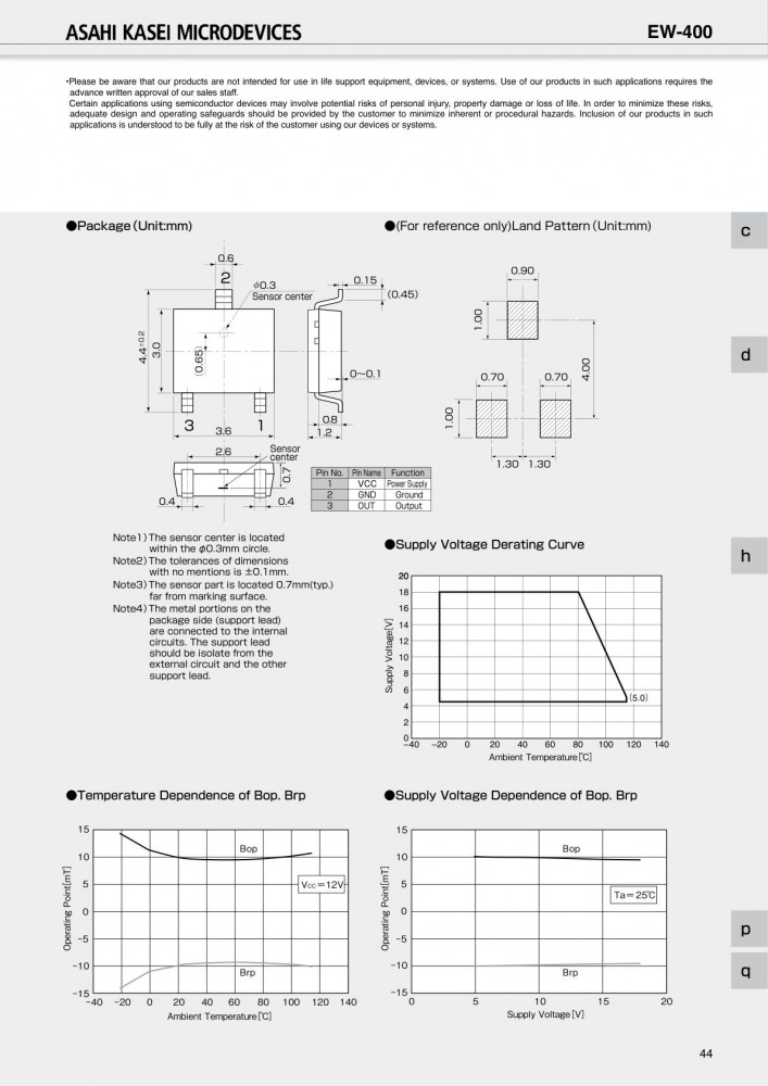 EW-400 product documentation page 2