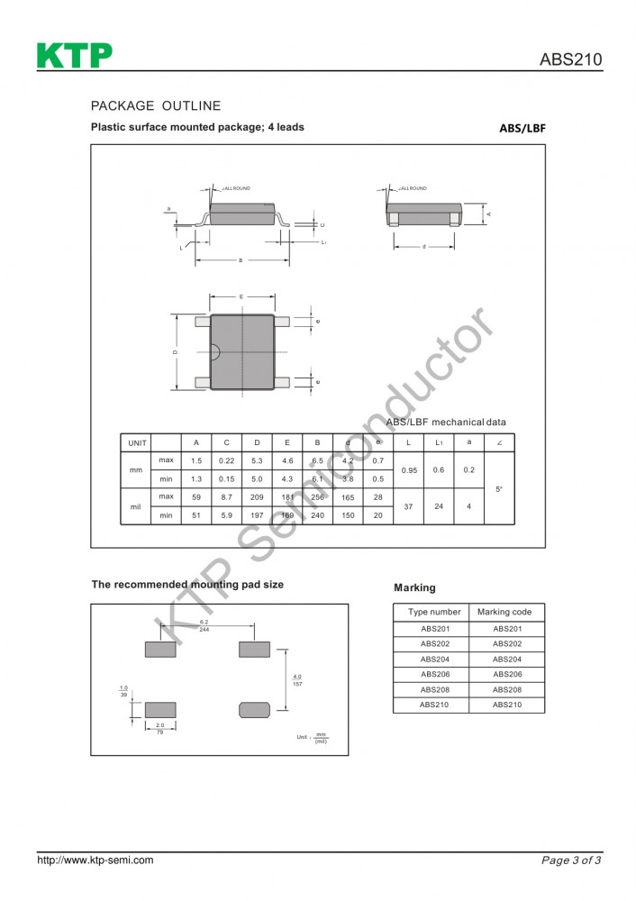 ABS210 datasheet page 3
