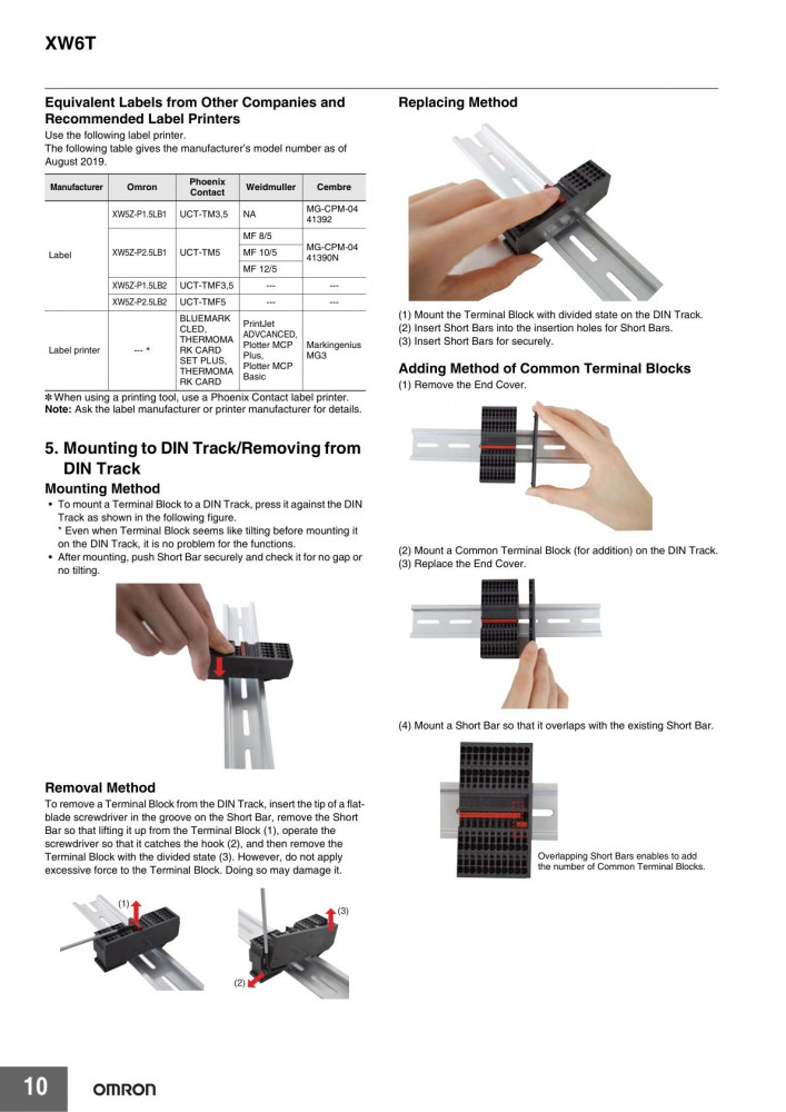 OMRON XW6T-COM1.5X8RD datasheet page 10