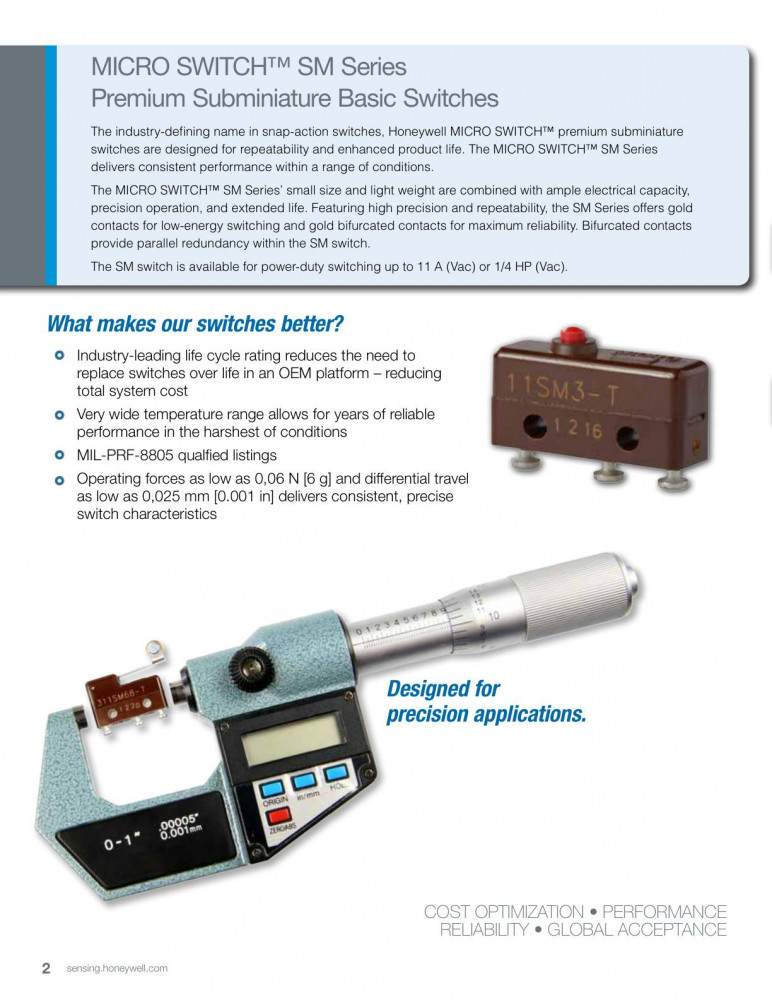 Honeywell SM Series documentation page 2