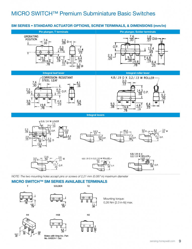 Honeywell SM Series documentation page 9