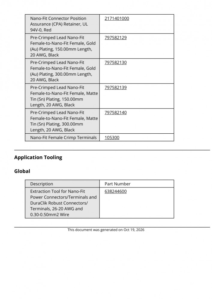 Molex Nano-Fit product specification page 6