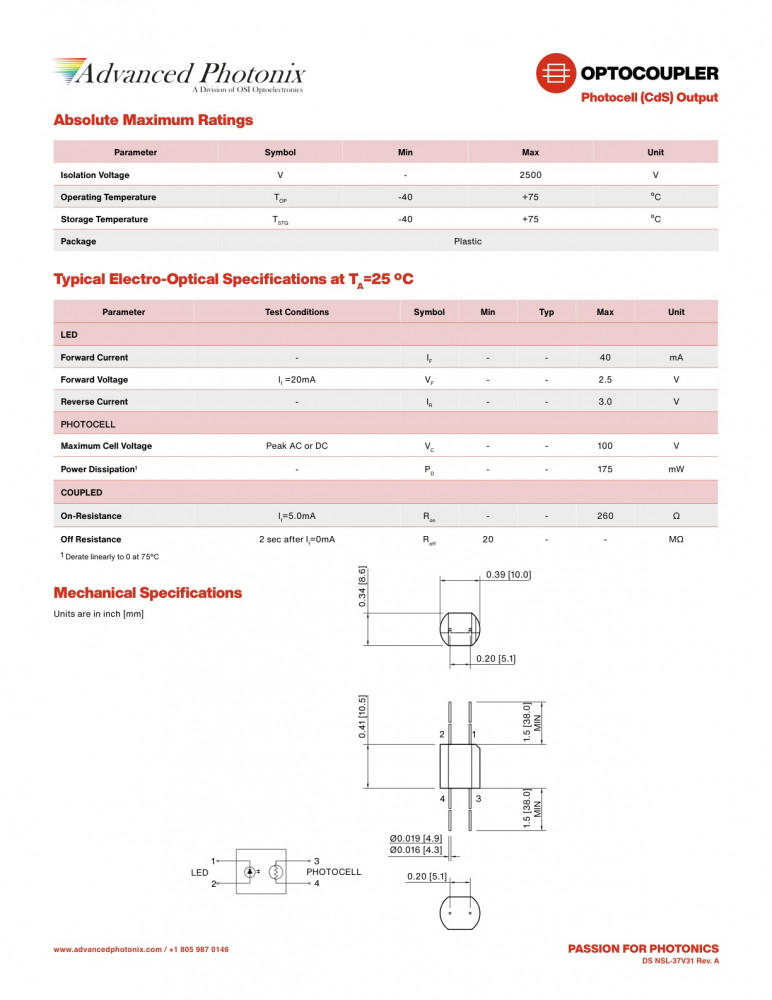 NSL-37V31 technical document page 2