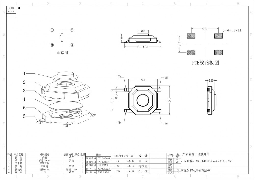 CAX TS-1140SP specification page 2