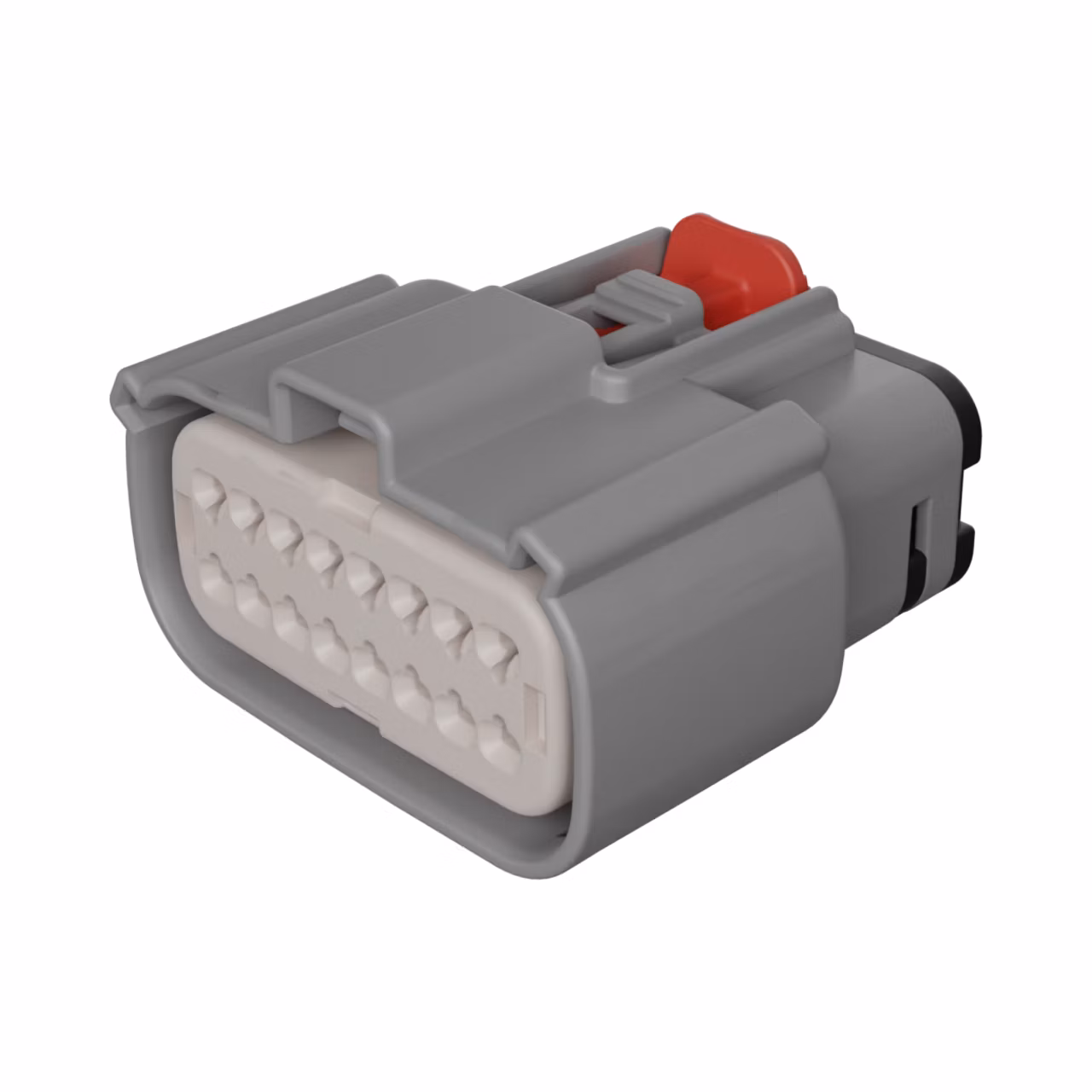 MX150 Mat-Sealed Female Connector Assembly, Dual Row, 16 Circuits, Keying Option B, with Connector Position Assurance, Light Gray for sale