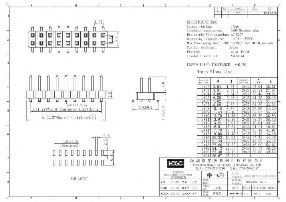 HDGC127-PS2-18 technical document preview