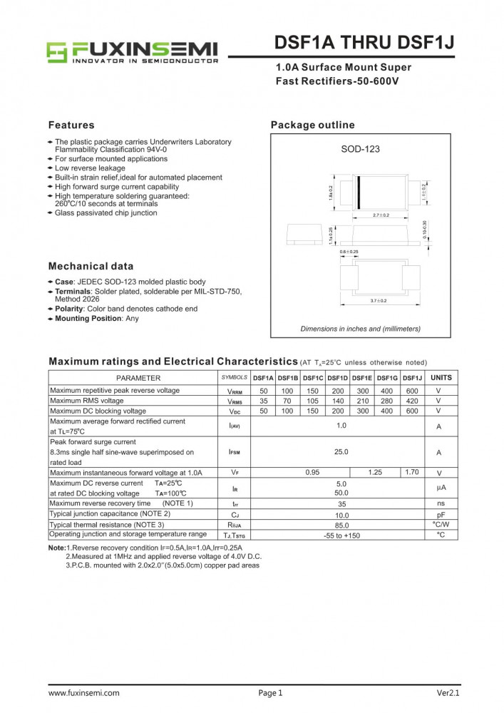 DSF1D datasheet page 1