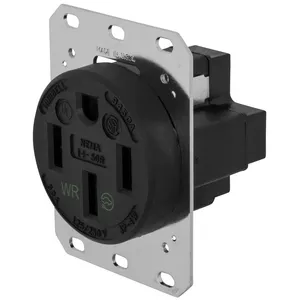 Locking Devices, Twist-Lock®, Industrial, Female Connector Body, 20A 125/250V, 3-Pole 4-Wire Grounding, L14-20R, Screw Terminal, Black and White