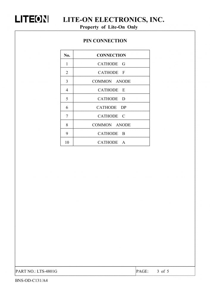 LTS-4801G datasheet page 3