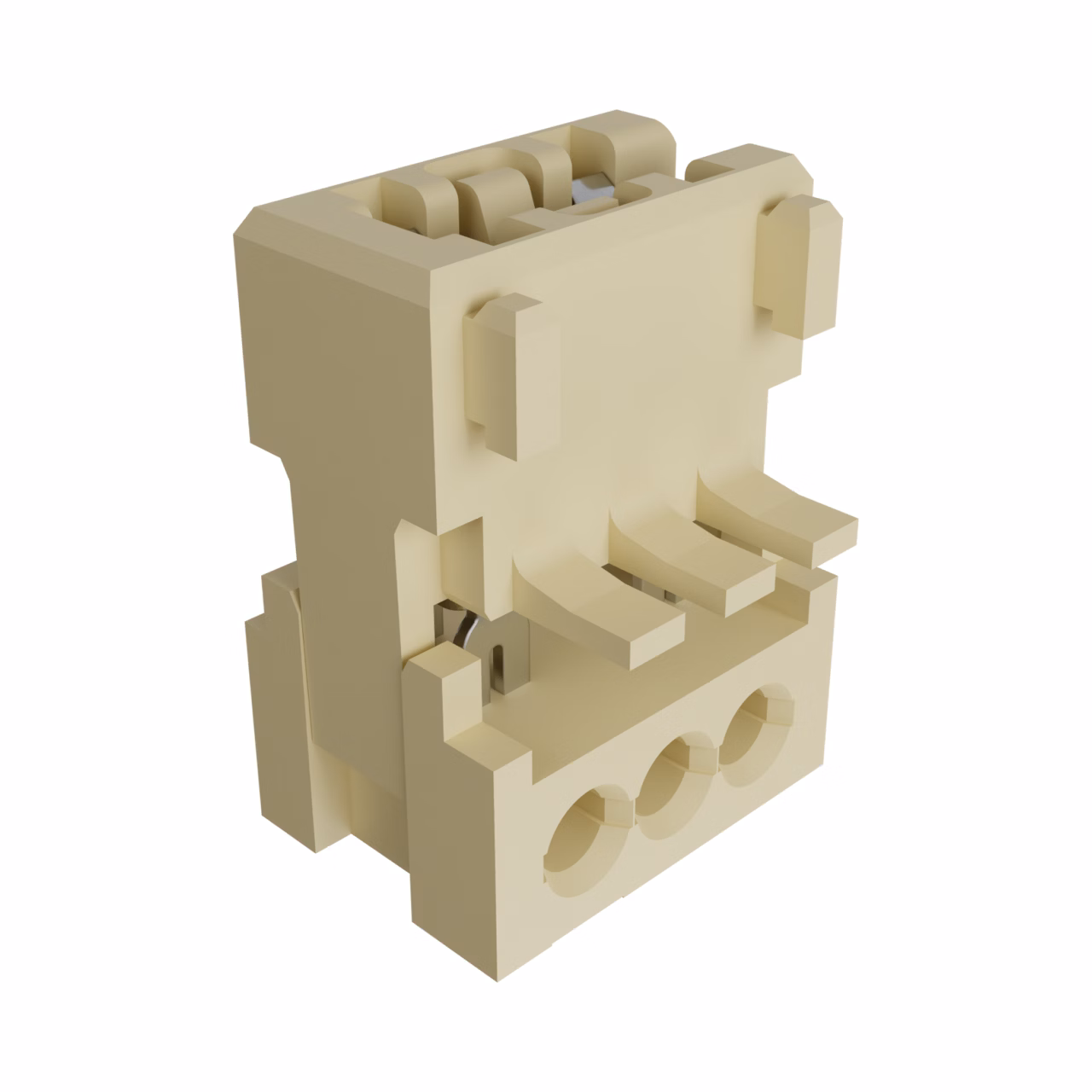 Appli-Mate RAST 2.5 IDT Connector, 2.50mm Pitch, Direct/Indirect, Female, Beaded Terminal, 3 Circuits, Position Keys B and C Removed, 1 Open and 1 Closed Endwall, Circuit 2 Voided, Latch at Circuit 2 for sale