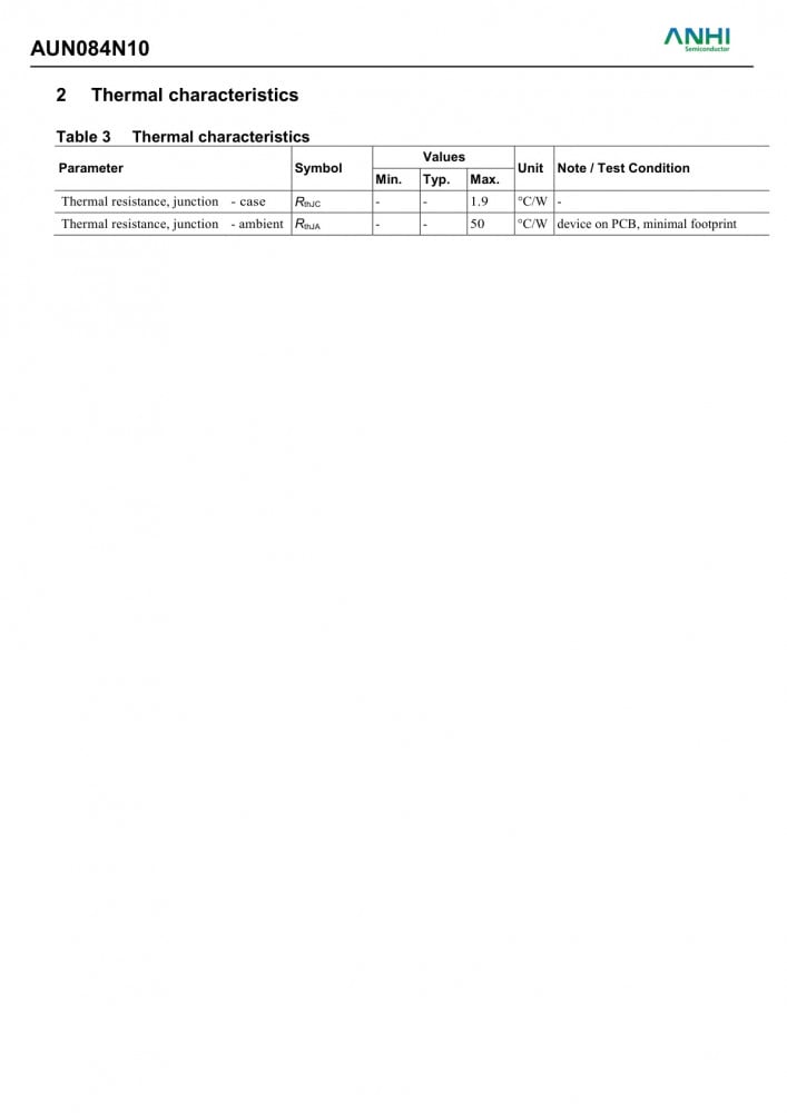 AUN084N10 datasheet page 3