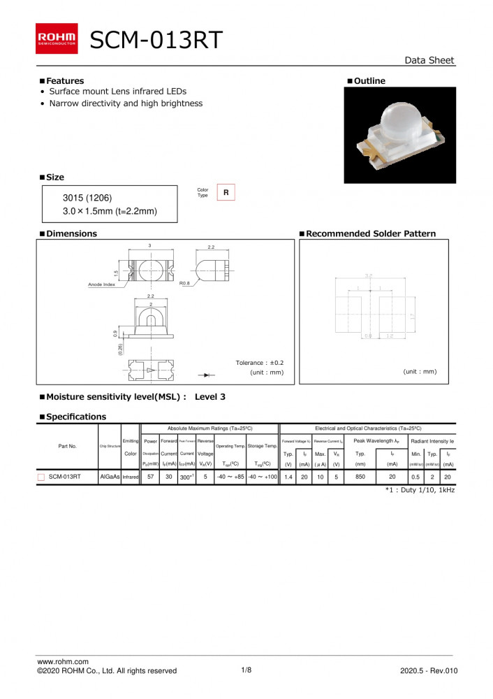 SCM-013RTT86 technical document page 1