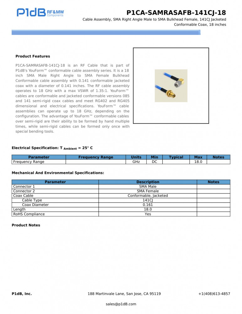 P1CA-SAMRASAFB-141CJ-18 technical document preview