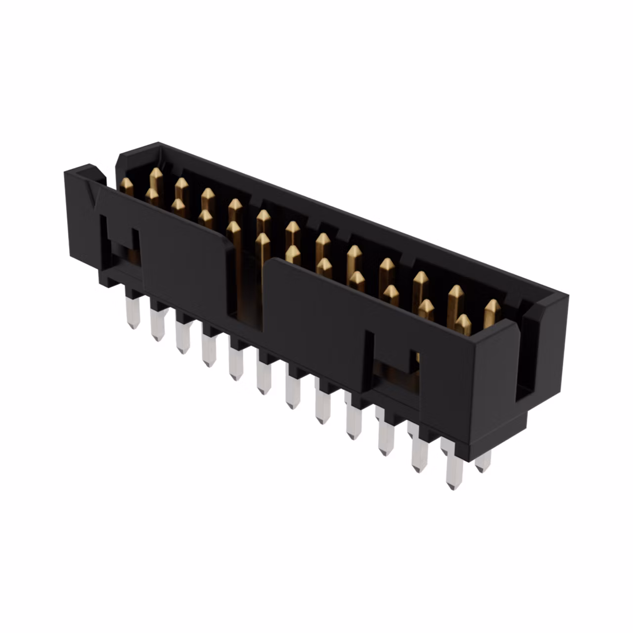 2.00mm Pitch, Milli-Grid PCB Header, Dual Row, Vertical, Through Hole, Shrouded, 24 Circuits, 0.38µm Gold (Au) Plating, 2.50mm Tail Length, Dual Side Slots, Dual Friction Locks, Center Polarization, Tape and Reel for sale