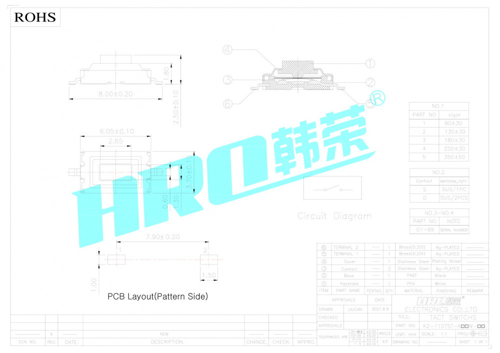 K2-1107ST-A4DW-06 technical drawing page 1