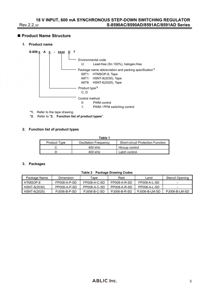 S-8591AC-A6T8U7 datasheet page 3