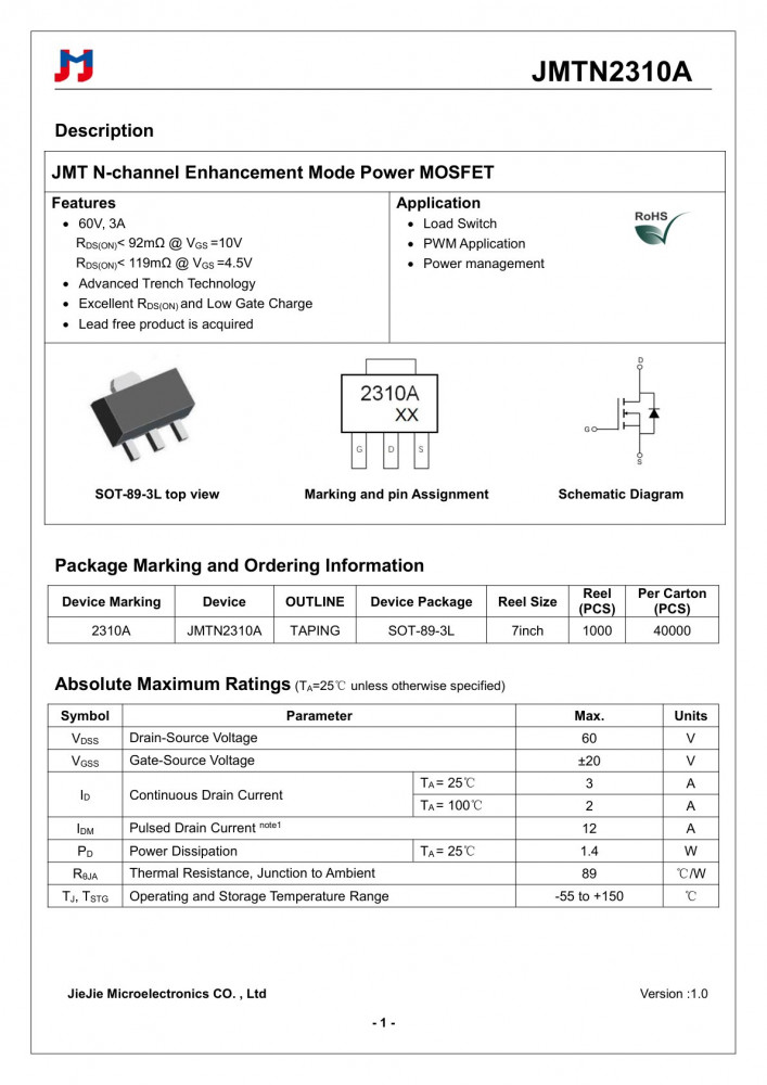 JMTN2310A datasheet page 1