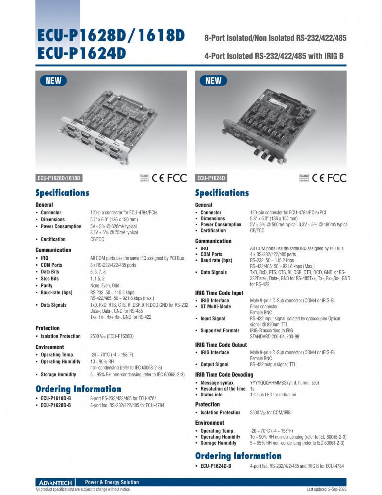 ECU-P1618D product documentation page