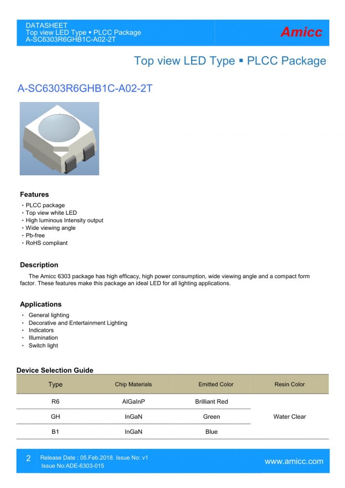 A-SC6303R6GHB1C-A02-2T datasheet page 2