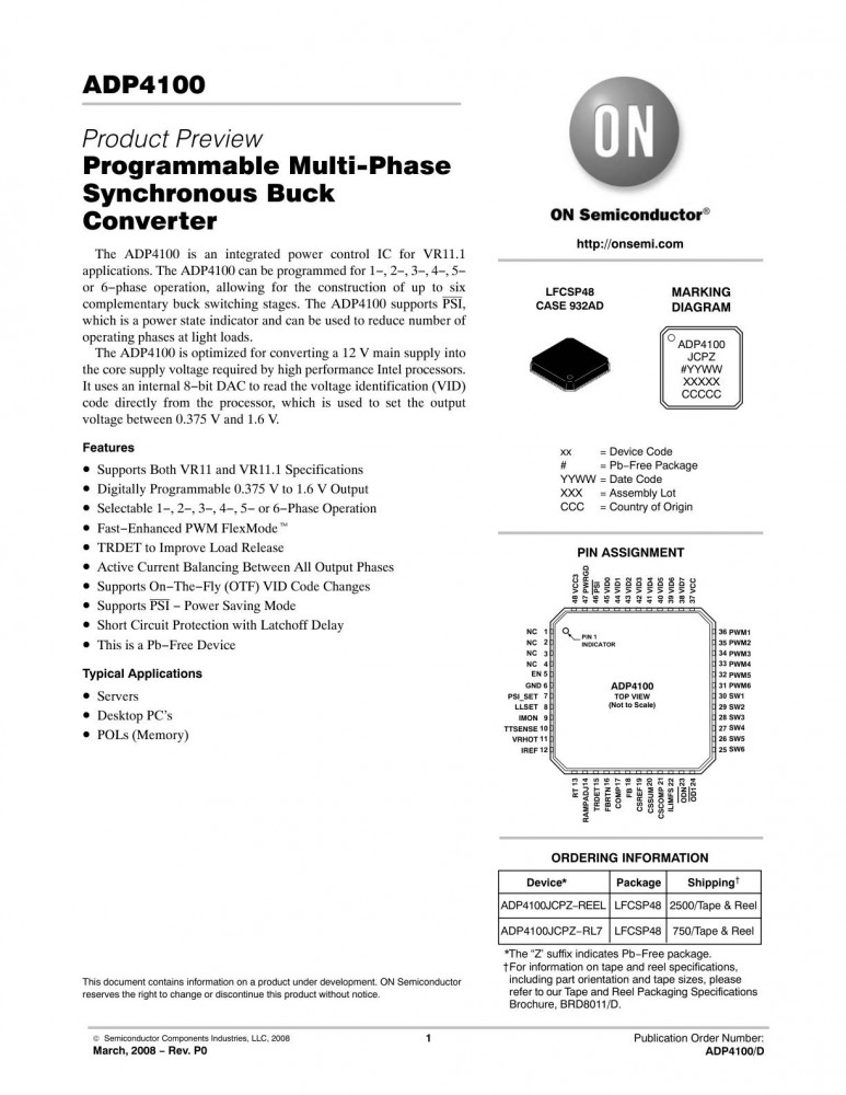 ADP4100 datasheet page 1