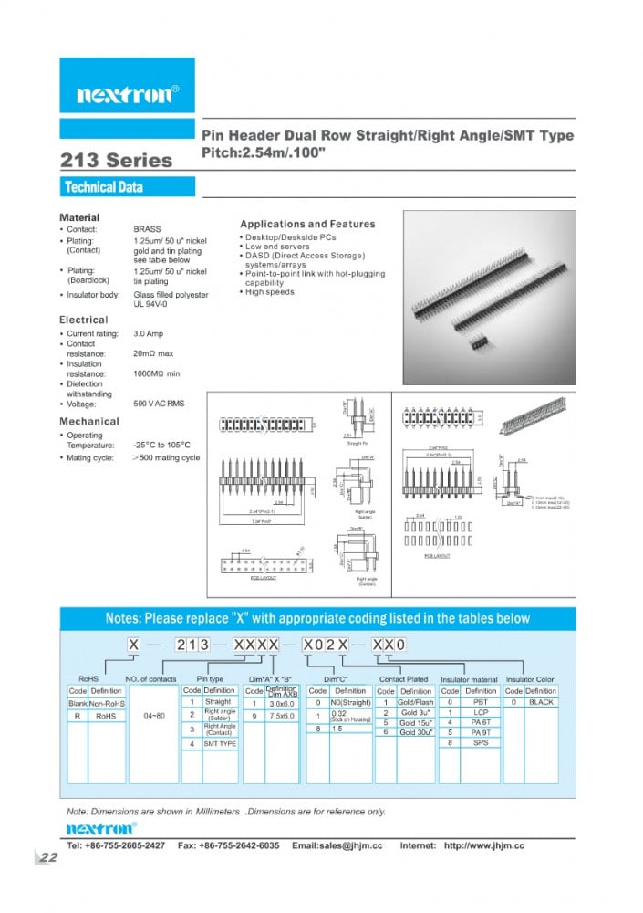 Nextron 213 Series technical document preview