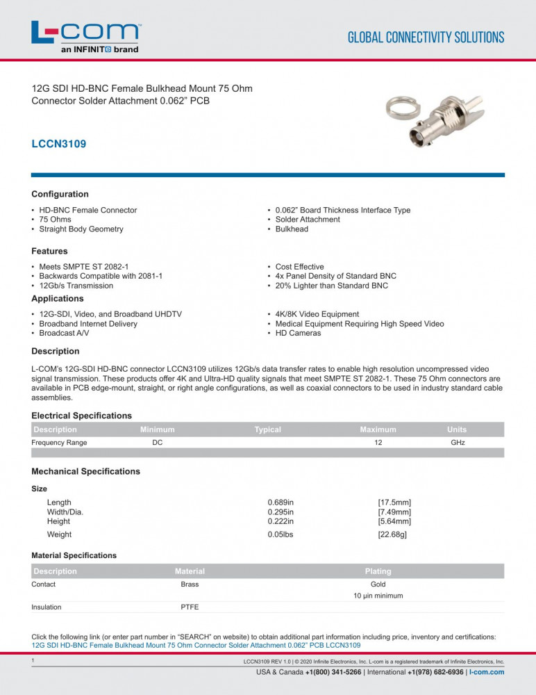 LCCN3109 technical document page 1