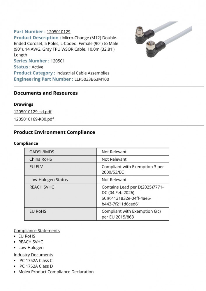MOLEX document page 1