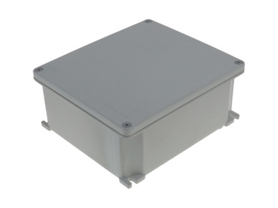 Enclosure, Die-cast Aluminum, S-8000 Series, with External Mounting Flanges, 189 x 167 x 80mm Outside Dimensions, Light Grey RAL 7035 for sale