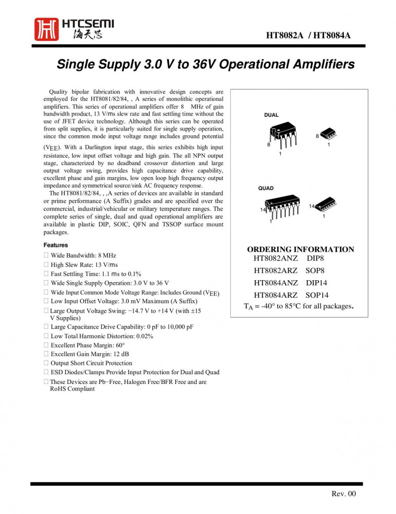 HT8082ARZ datasheet page 1