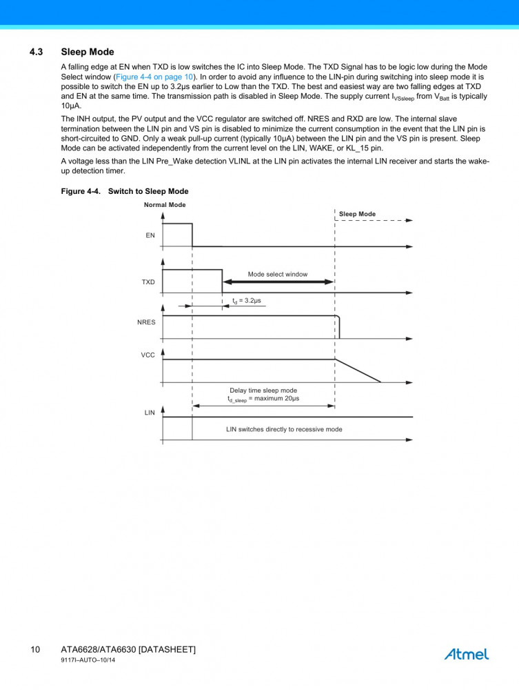 ATA6628 datasheet page 10