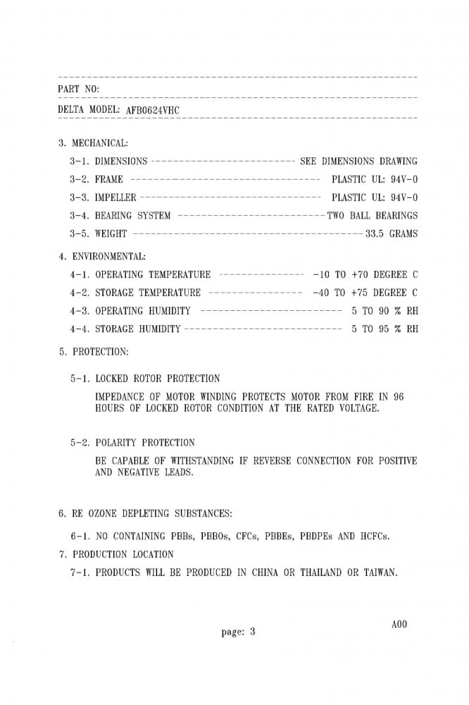 AFB0624VHC specification page 3